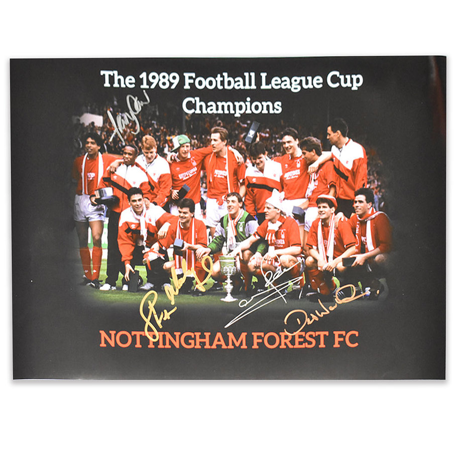 Nottingham Forest Signed 1989 EFL Cup Photograph - PlayOnPro